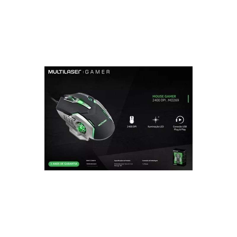 Mastertek - Seu Shopping em Informática! - MOUSE GAMER COM FIO 2400DPI ...